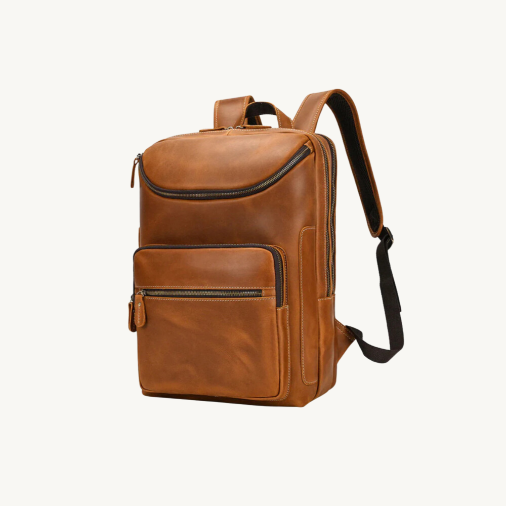 Tan Executive Leather Backpack | Pious Leathers